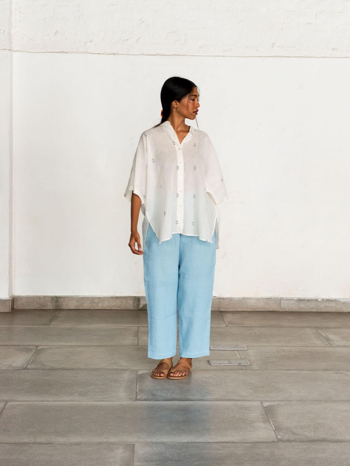 Blue light-weight denim pants for Women - Sky Pants - with N.